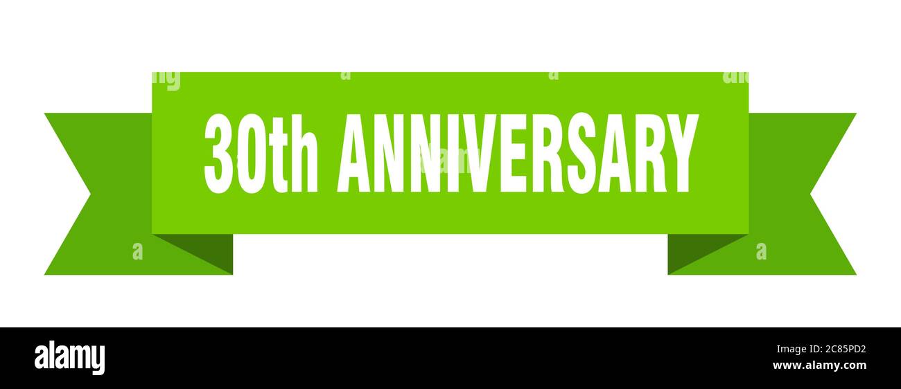 30th anniversary ribbon. 30th anniversary paper band banner sign Stock ...
