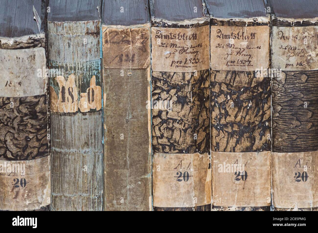 OPOLE, POLAND - Jun 18, 2020: very old German history books on library ...