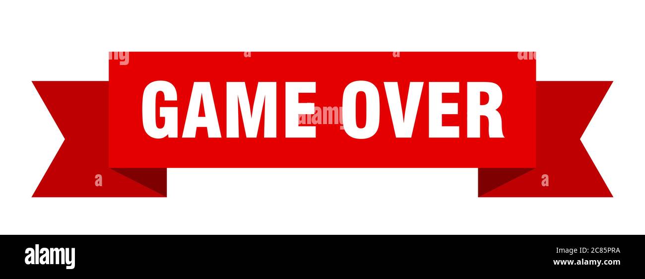 game over ribbon. game over paper band banner sign Stock Vector Image ...