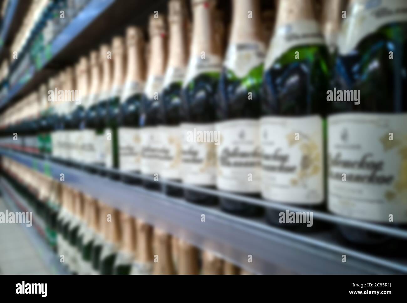 Alcohol showcase blurred background. Blurred abstract background of ...