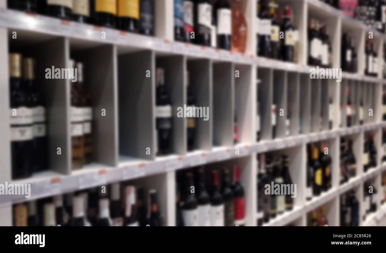 Alcohol showcase blurred background. Blurred abstract background of ...