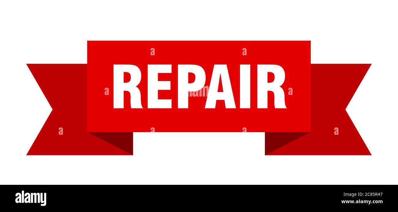 repair ribbon. repair paper band banner sign Stock Vector Image & Art - Alamy