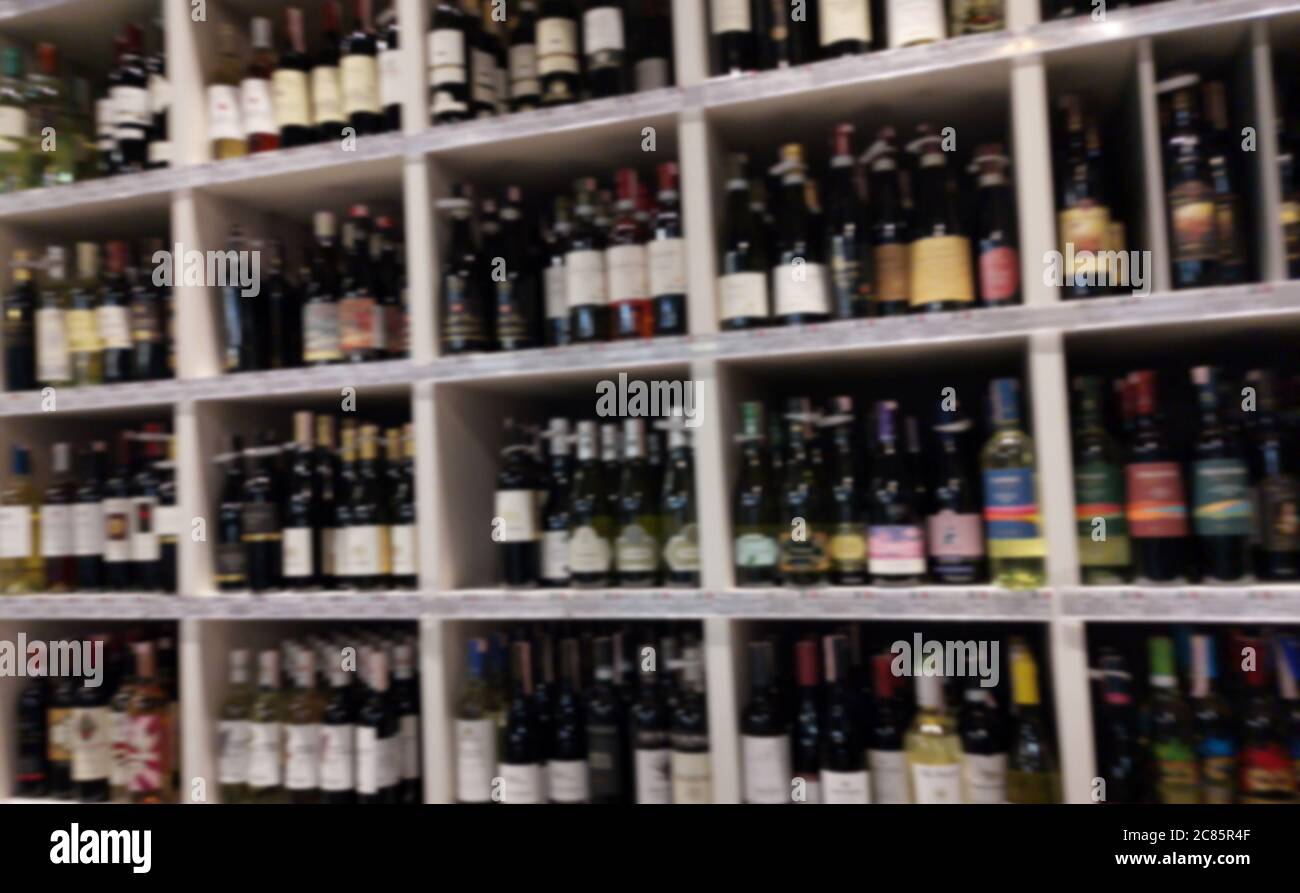 Concept blurred image. Alcohol showcase blurred background. Blurred ...