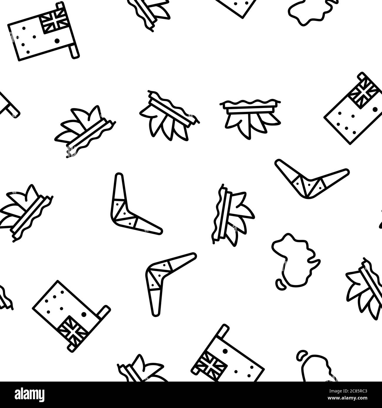 Australia Country Nation Cultural Vector Seamless Pattern Stock Vector ...