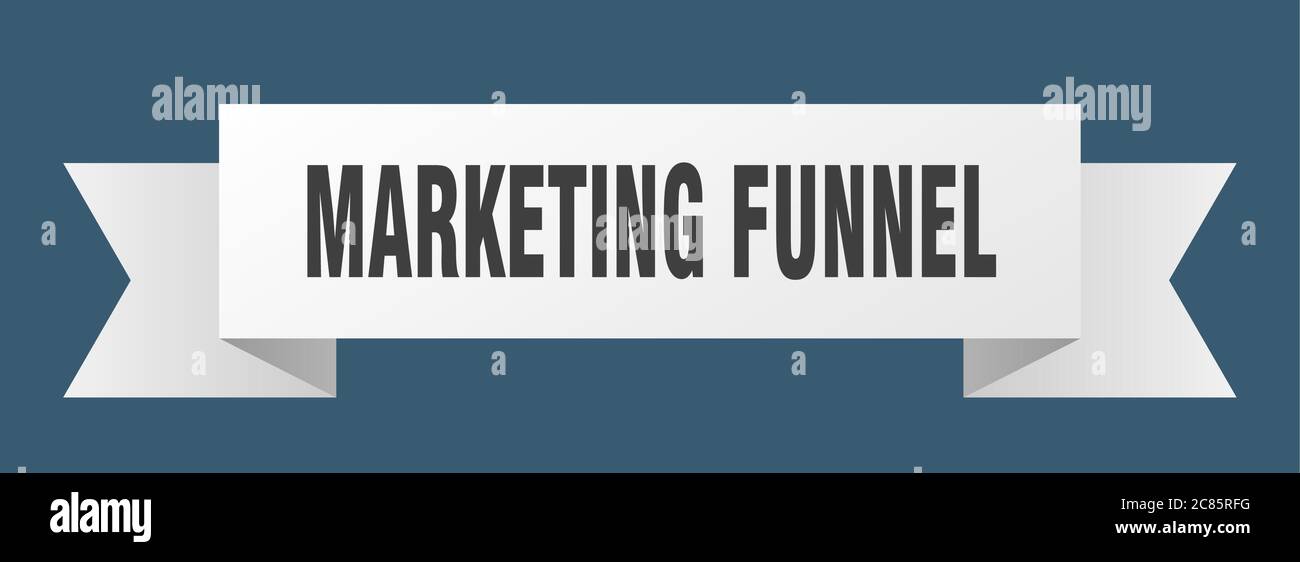 marketing funnel ribbon. marketing funnel paper band banner sign Stock ...