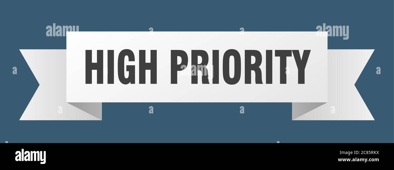 high priority ribbon. high priority paper band banner sign Stock Vector ...