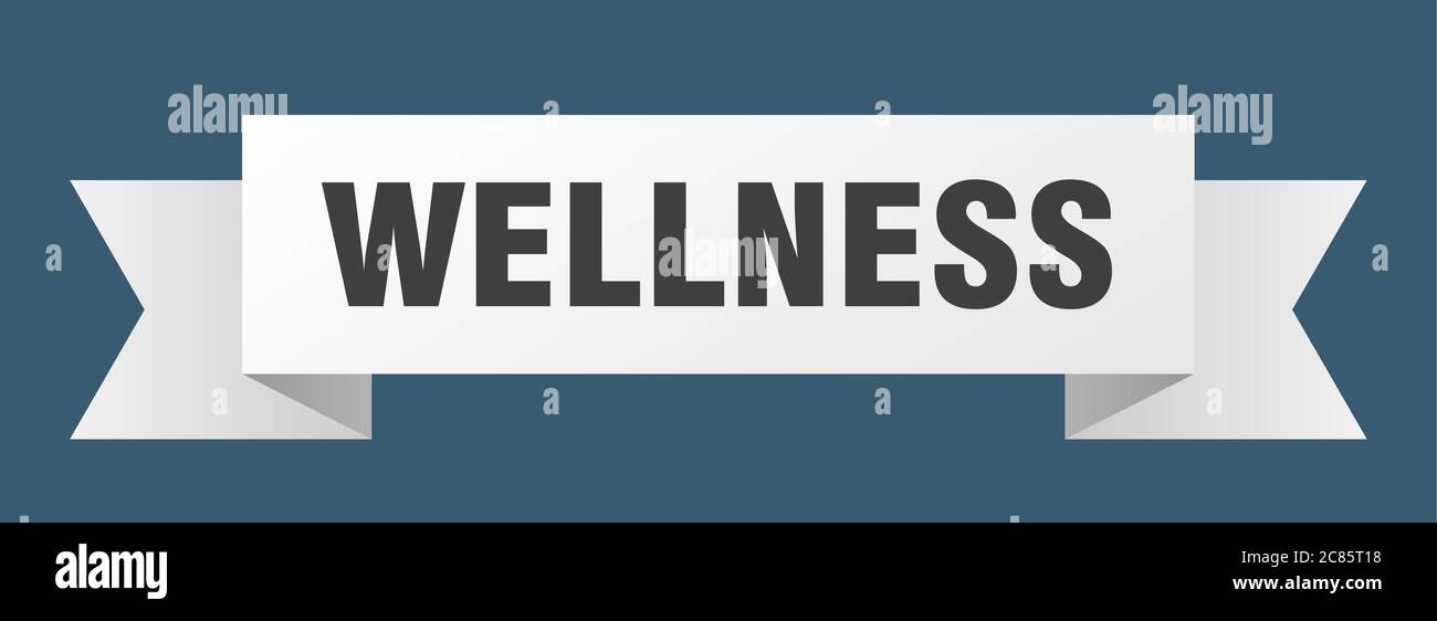 wellness ribbon. wellness paper band banner sign Stock Vector Image ...