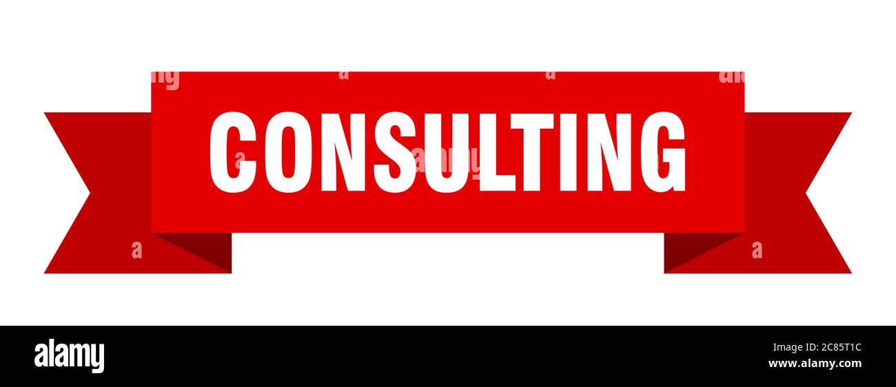 consulting ribbon. consulting paper band banner sign Stock Vector Image ...