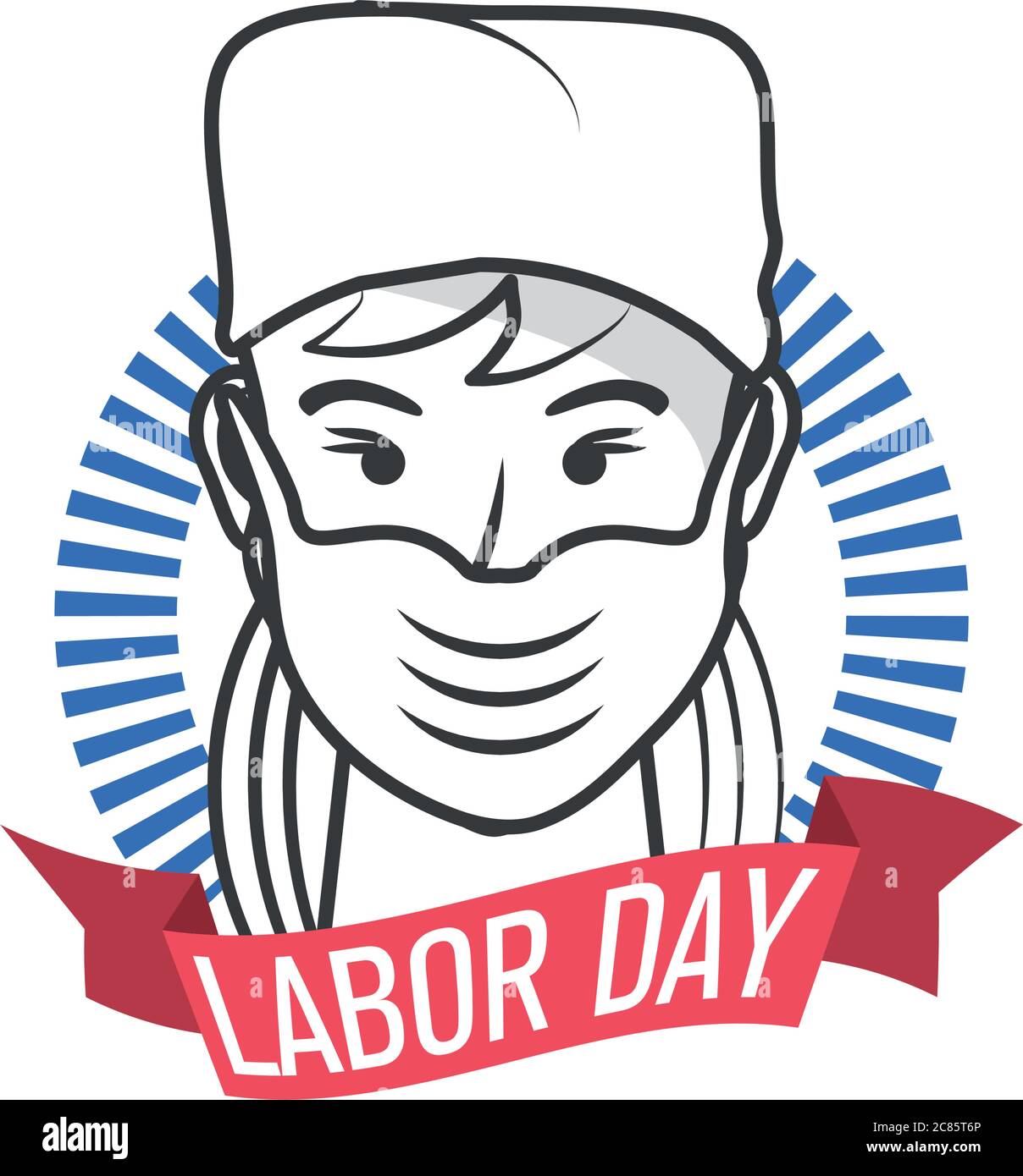 nurse with label labor day vector illustration design Stock Vector ...
