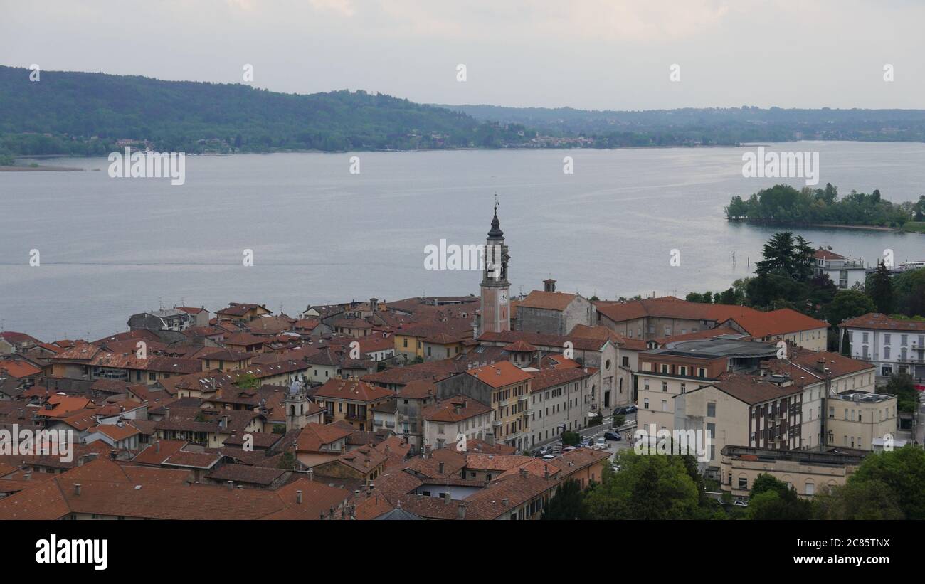 Arona Town overview, Italy Stock Photo - Alamy