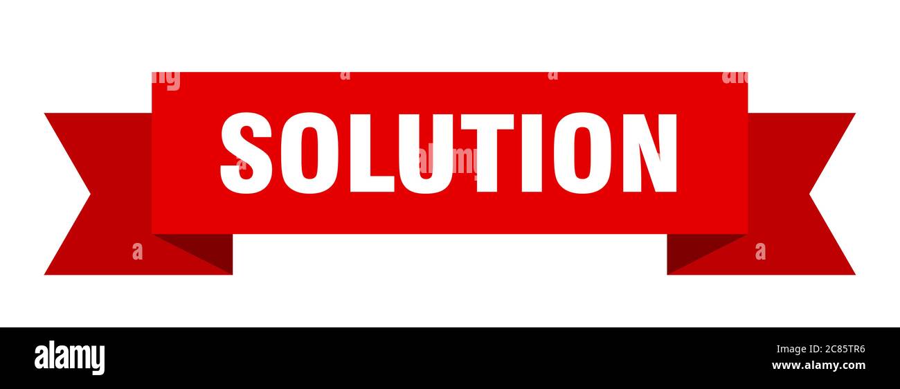 solution ribbon. solution paper band banner sign Stock Vector Image ...
