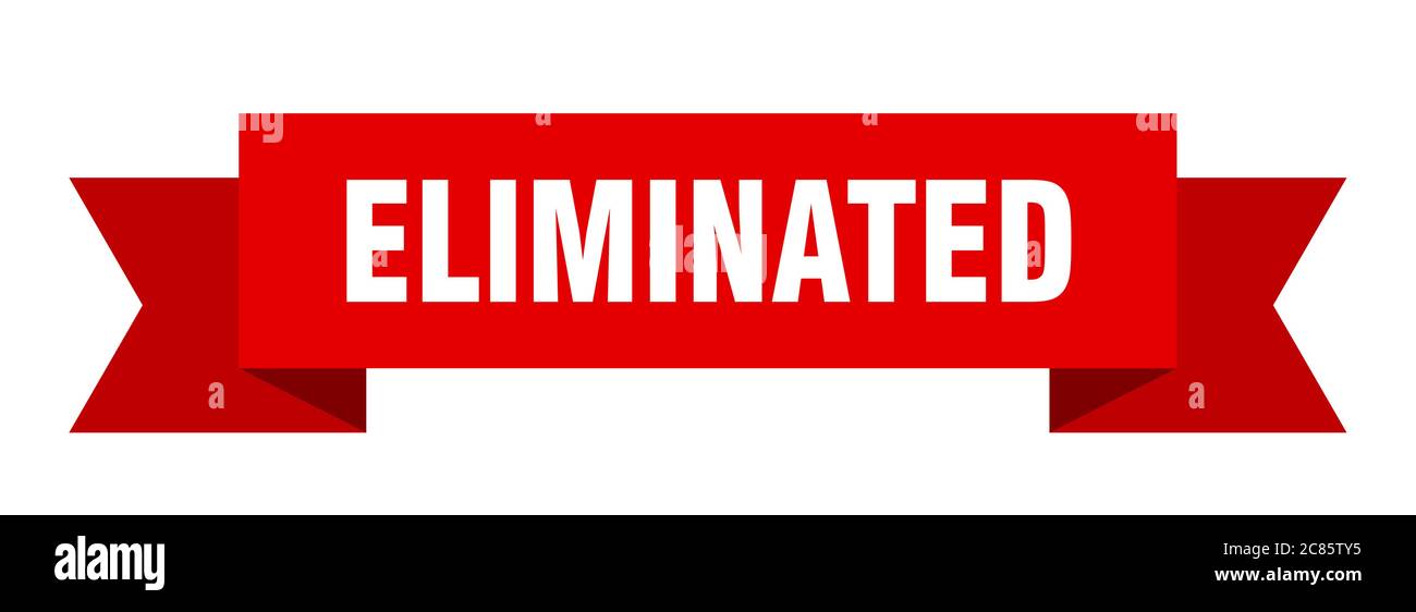 eliminated ribbon. eliminated paper band banner sign Stock Vector Image ...