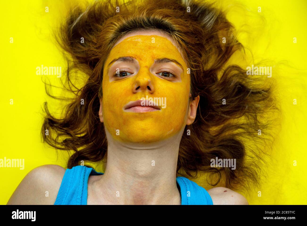 Homemade, summer face mask with musk melon and turmeric for face ...