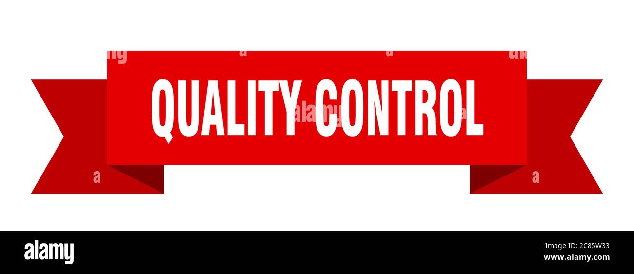 quality control ribbon. quality control paper band banner sign Stock ...
