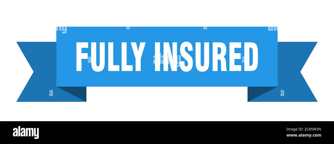 fully insured ribbon. fully insured paper band banner sign Stock Vector ...