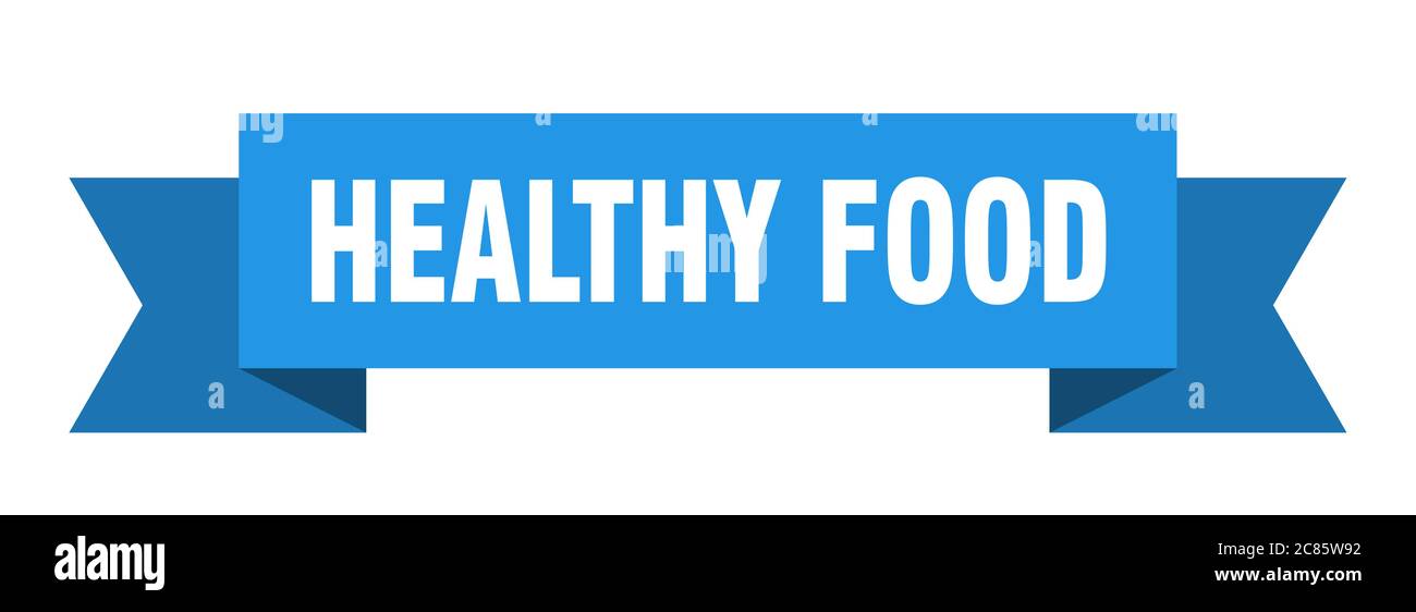 healthy food ribbon. healthy food paper band banner sign Stock Vector ...