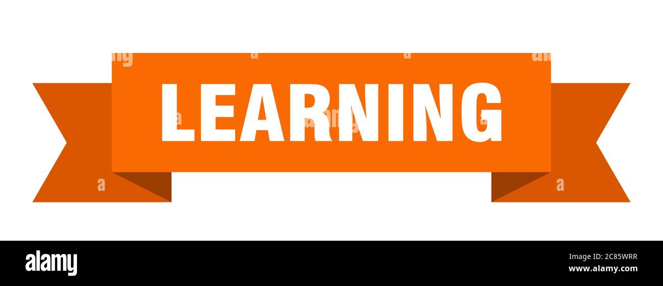 learning ribbon. learning paper band banner sign Stock Vector Image ...