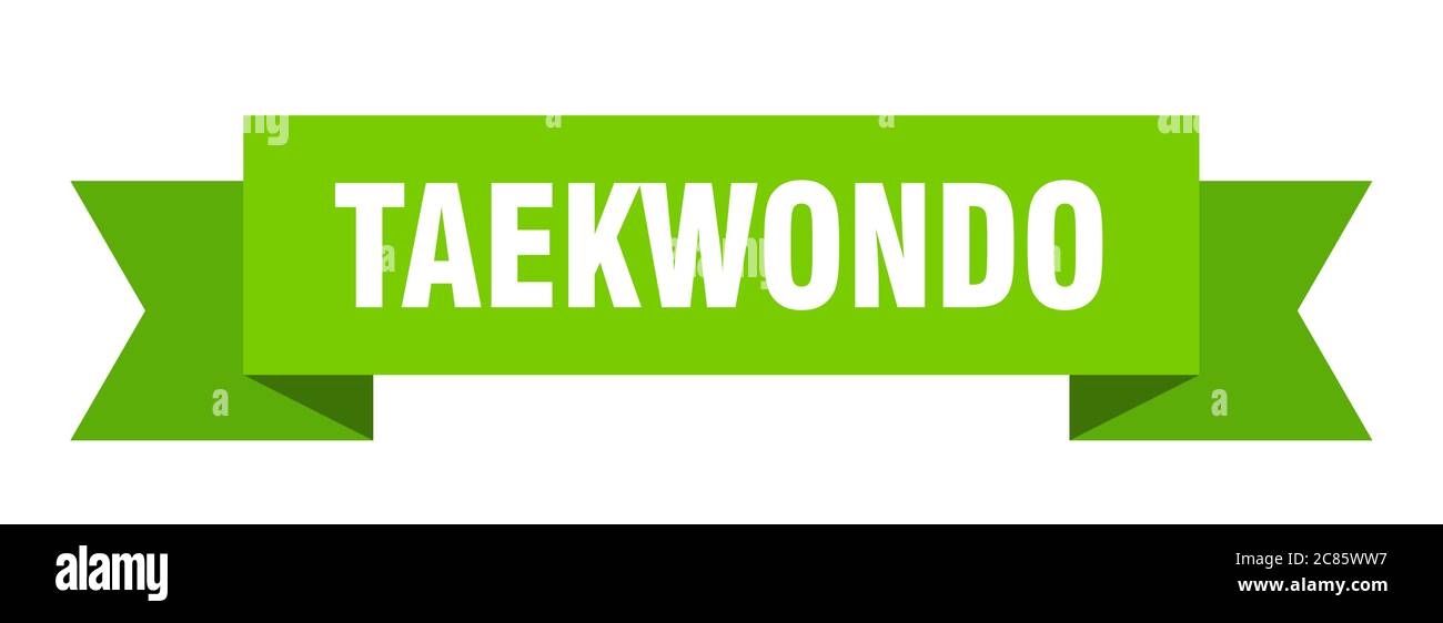taekwondo ribbon. taekwondo paper band banner sign Stock Vector Image ...