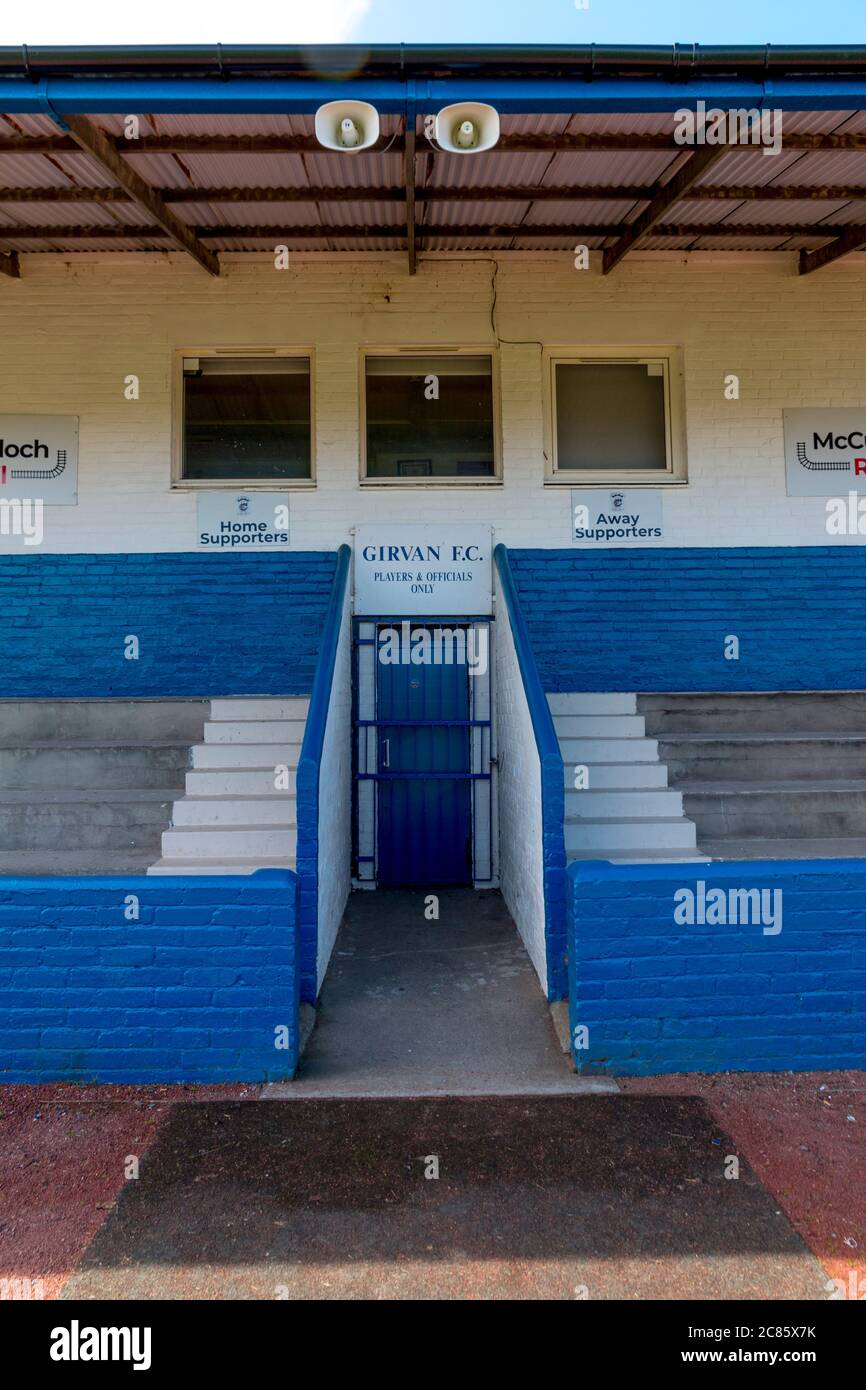 Girvan Football Club & Stone Boat Stock Photo - Alamy