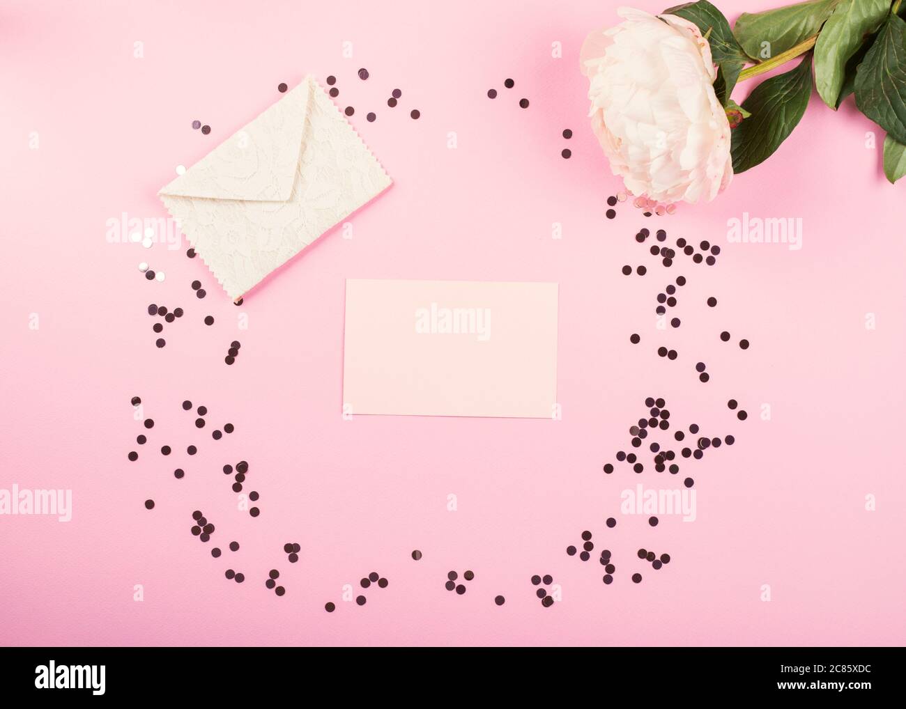 Woman pink paper envelope hi-res stock photography and images - Alamy