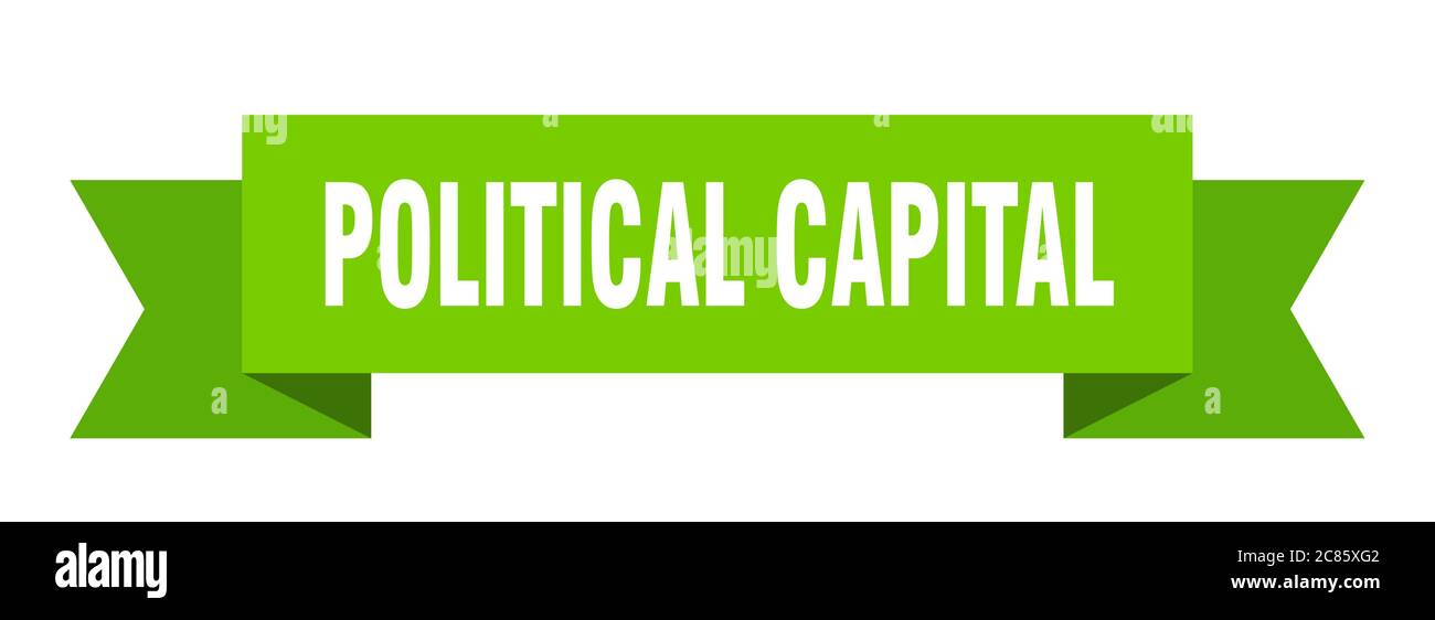 political capital ribbon. political capital paper band banner sign ...