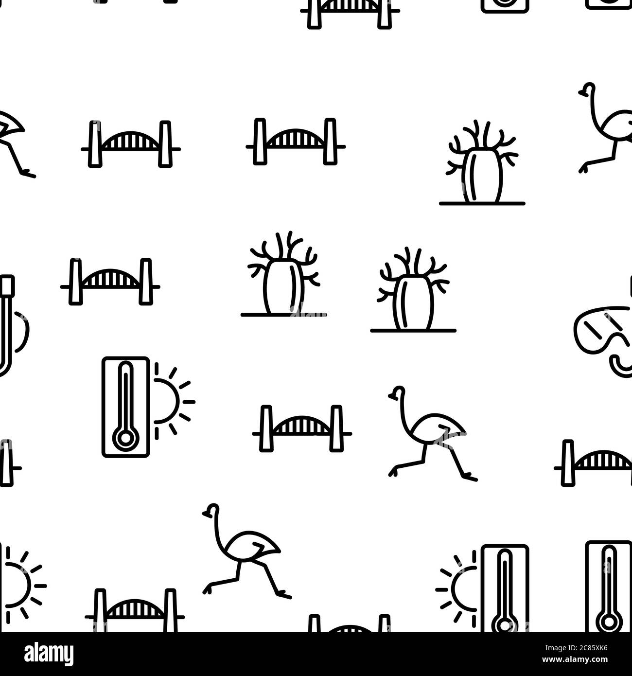 Australia Country Nation Cultural Vector Seamless Pattern Stock Vector ...