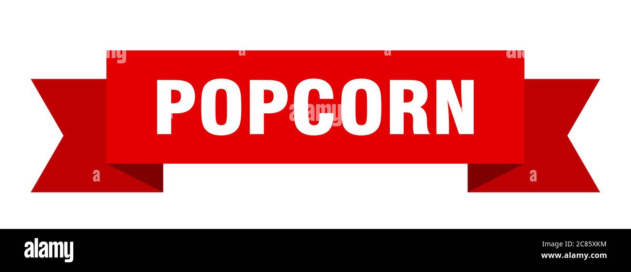 popcorn ribbon. popcorn paper band banner sign Stock Vector Image & Art ...