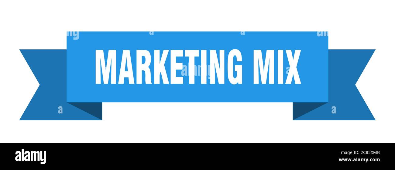 marketing mix ribbon. marketing mix paper band banner sign Stock Vector ...