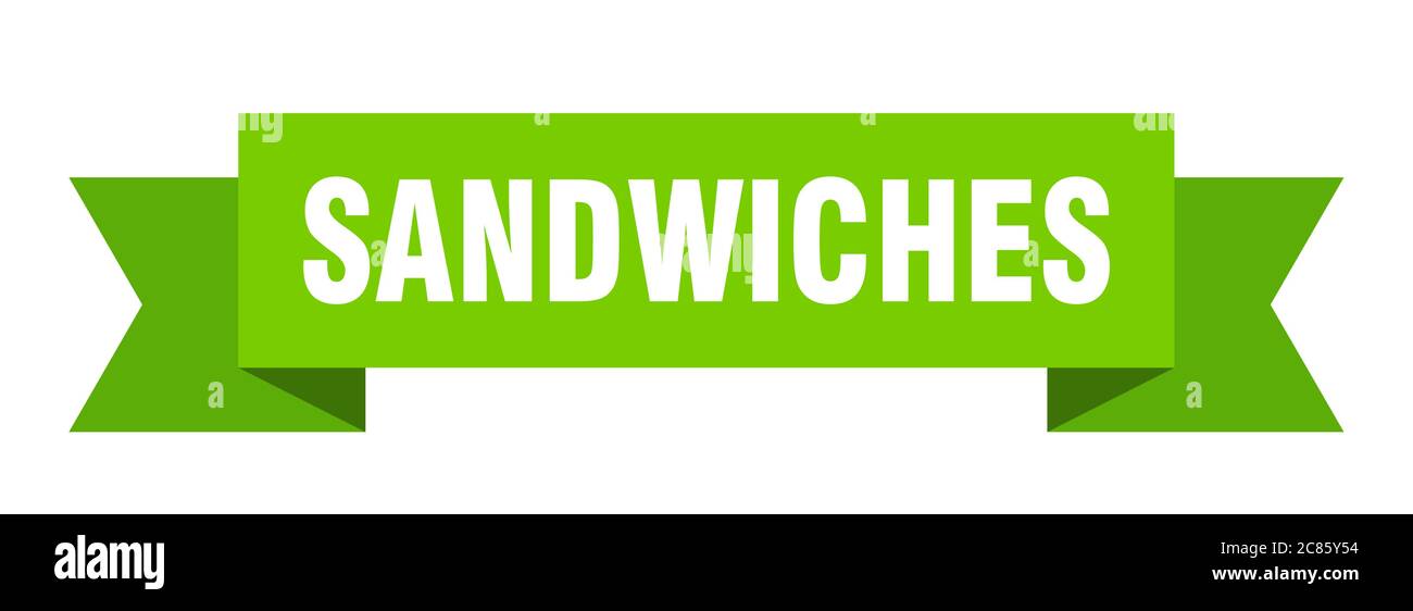 sandwiches ribbon. sandwiches paper band banner sign Stock Vector Image ...