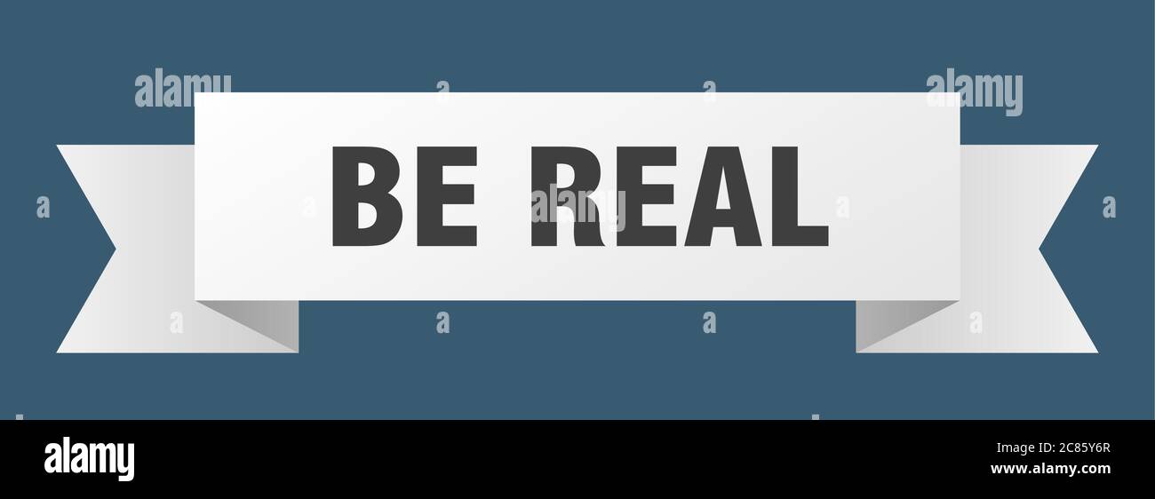 be real ribbon. be real paper band banner sign Stock Vector Image & Art ...