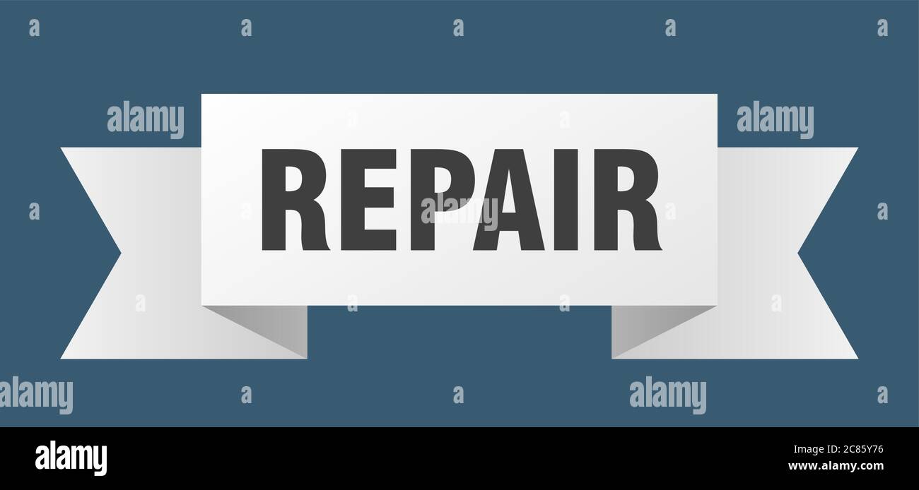 repair ribbon. repair paper band banner sign Stock Vector Image & Art ...