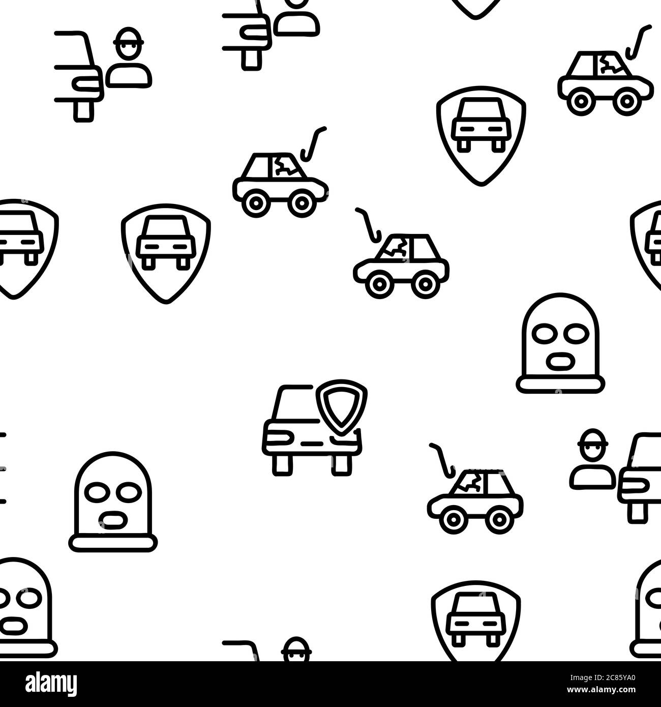 Car Theft Vector Seamless Pattern Stock Vector Image & Art - Alamy