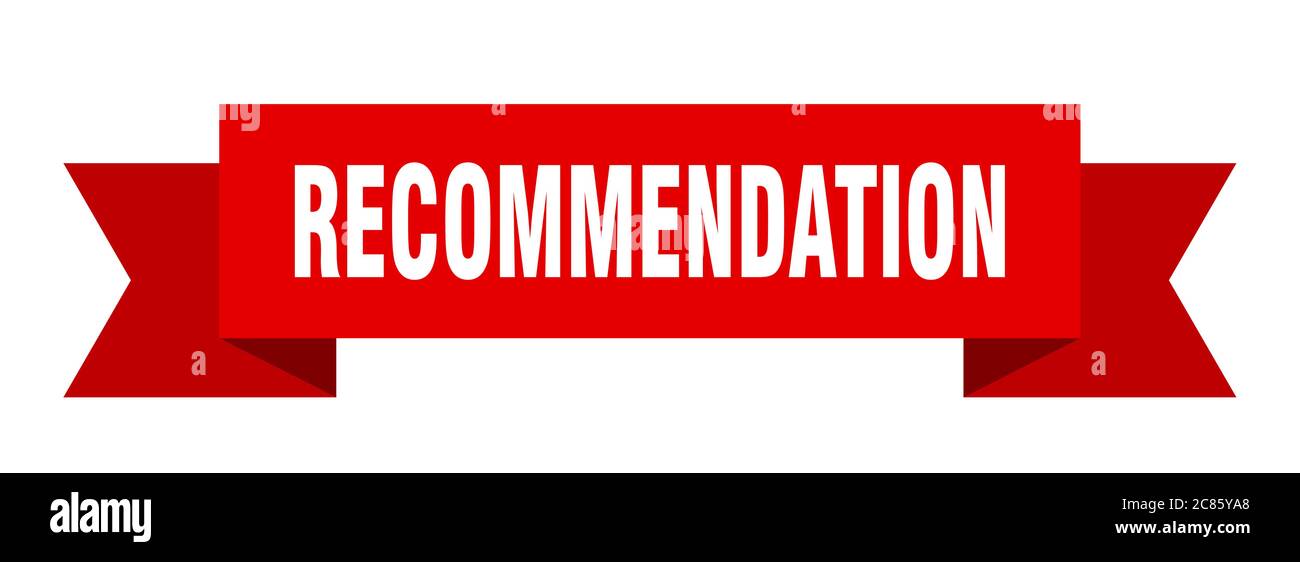 recommendation ribbon. recommendation paper band banner sign Stock ...