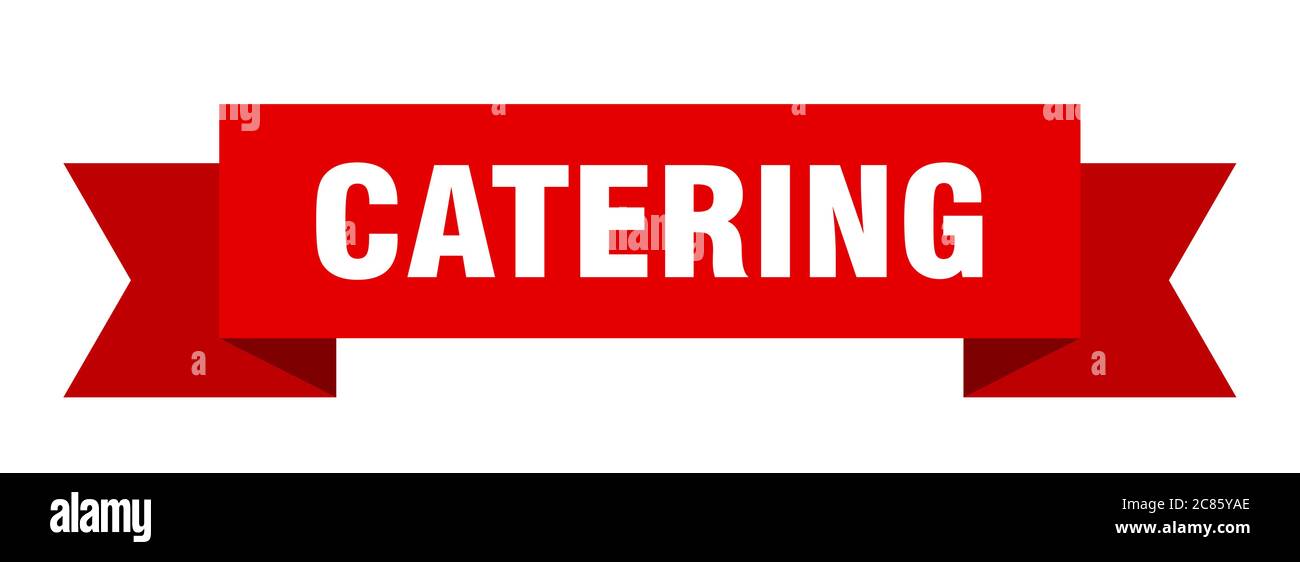 catering ribbon. catering paper band banner sign Stock Vector Image ...