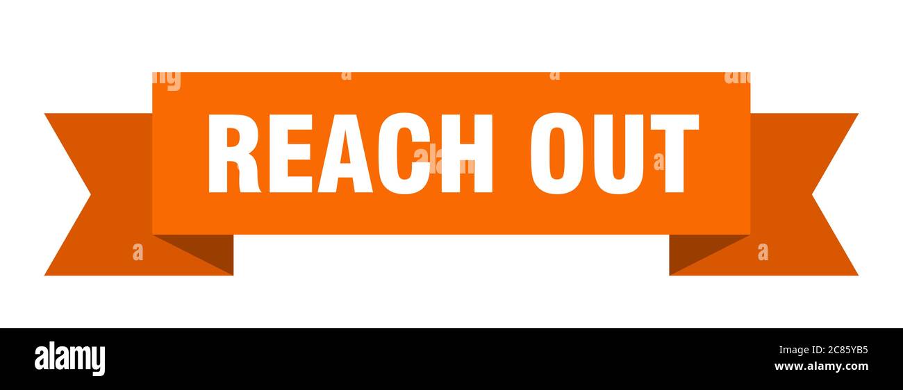 reach out ribbon. reach out paper band banner sign Stock Vector Image ...