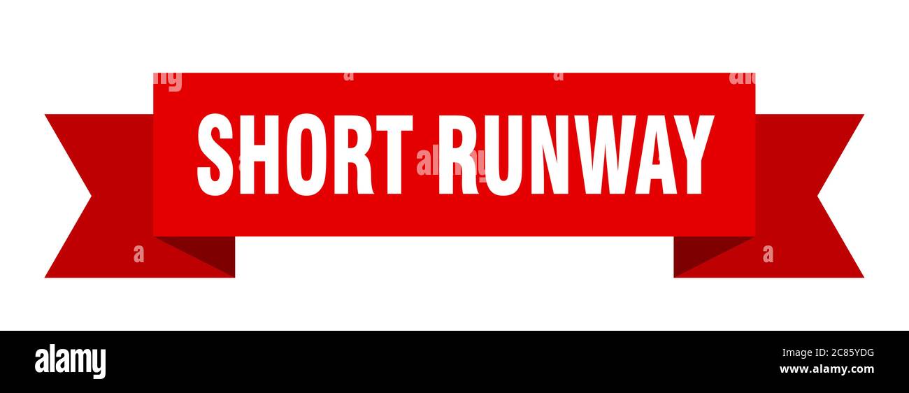 short runway ribbon. short runway paper band banner sign Stock Vector ...