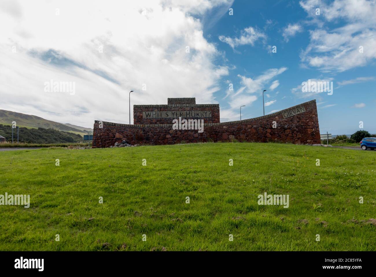Girvan Football Club & Stone Boat Stock Photo - Alamy