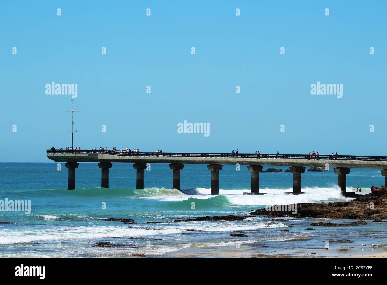 A landscape image of the Shark Rock Pier in Port Elizabeth, South ...