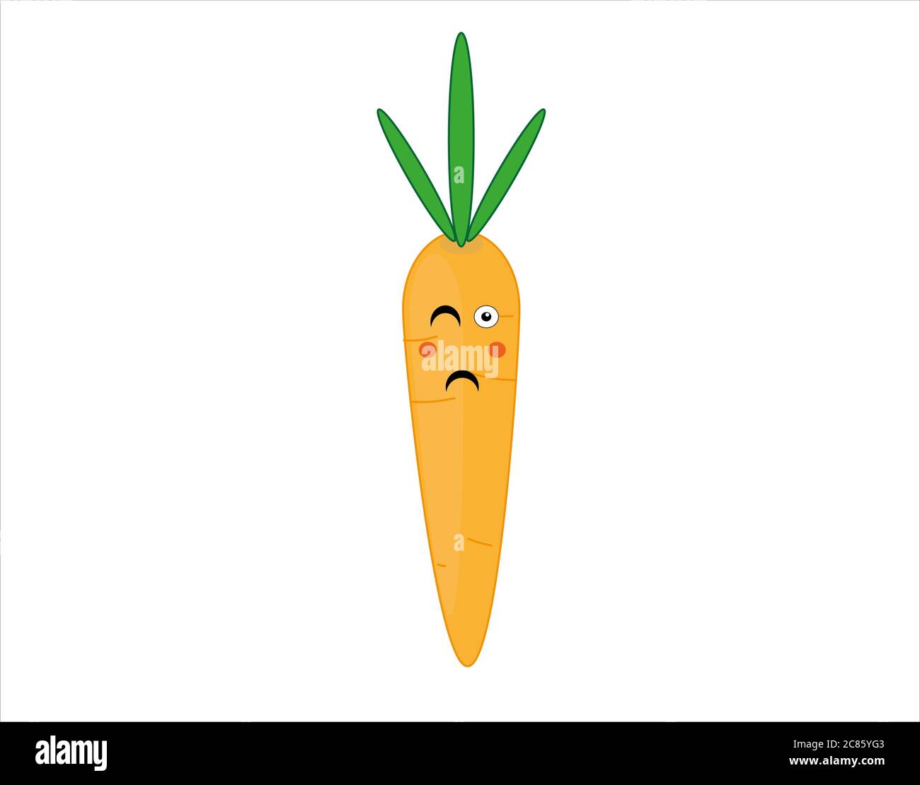 Illustration of a carrot with a sad and embarrassed face isolated on a ...