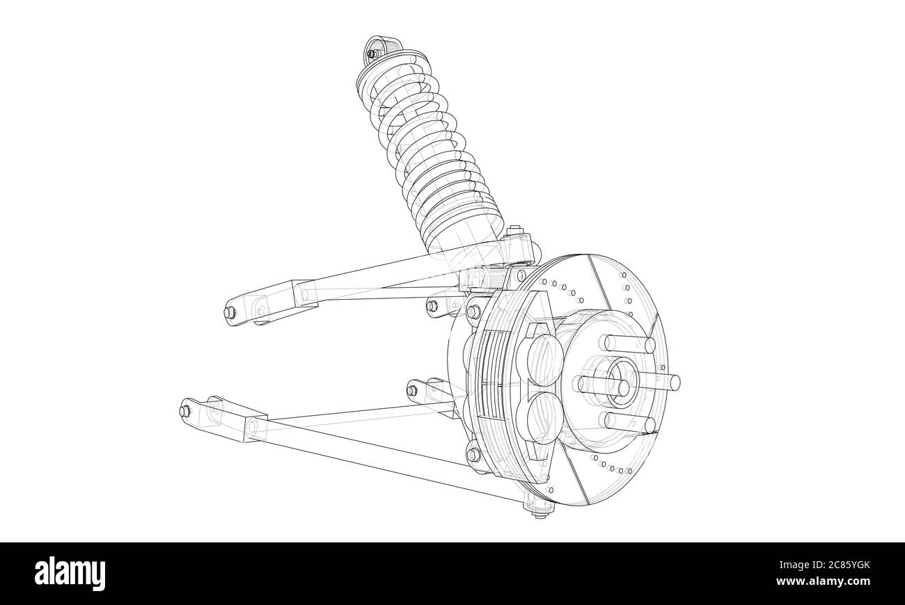 Car suspension with shock absorber Stock Photo - Alamy