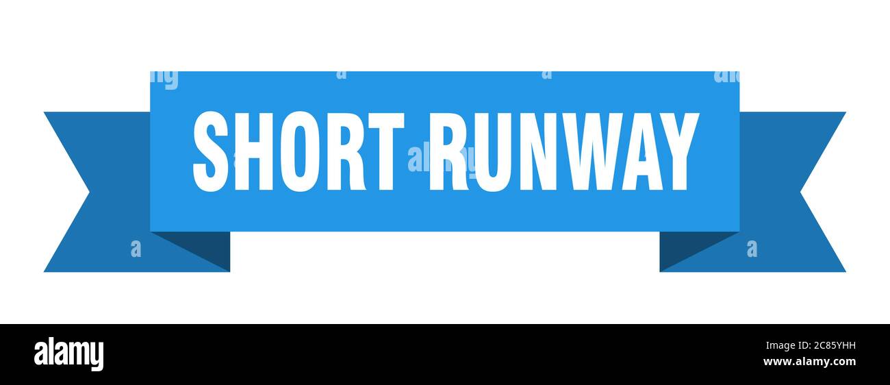 short runway ribbon. short runway paper band banner sign Stock Vector ...