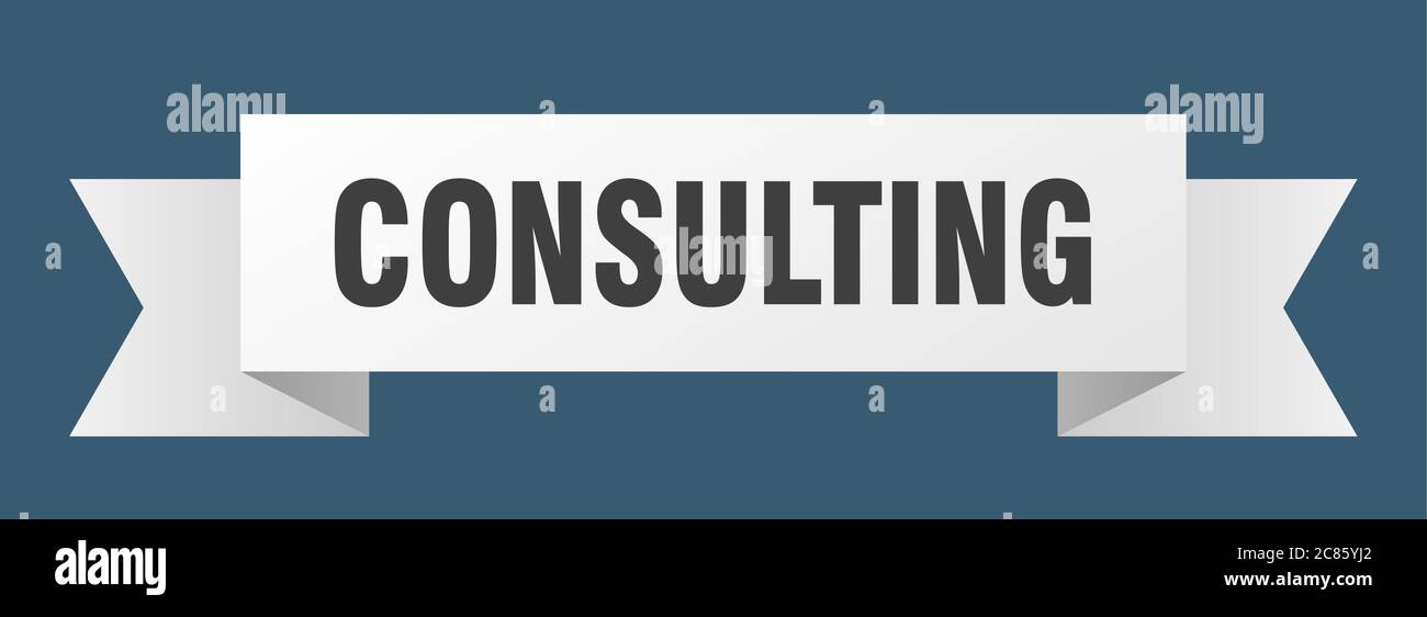 consulting ribbon. consulting paper band banner sign Stock Vector Image ...