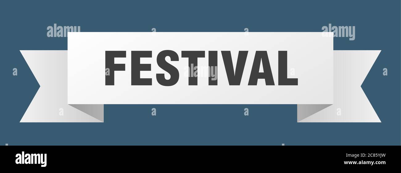 festival ribbon. festival paper band banner sign Stock Vector Image ...