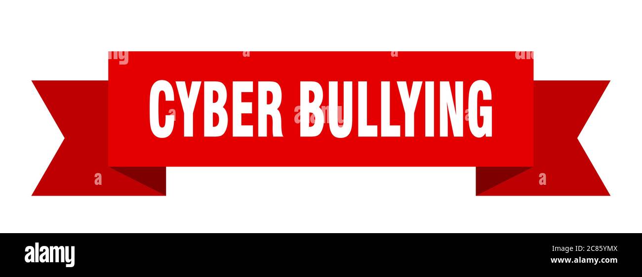 cyber bullying ribbon. cyber bullying paper band banner sign Stock ...