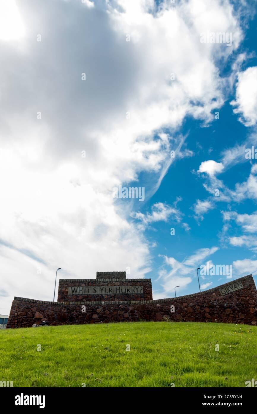 Girvan Football Club & Stone Boat Stock Photo - Alamy
