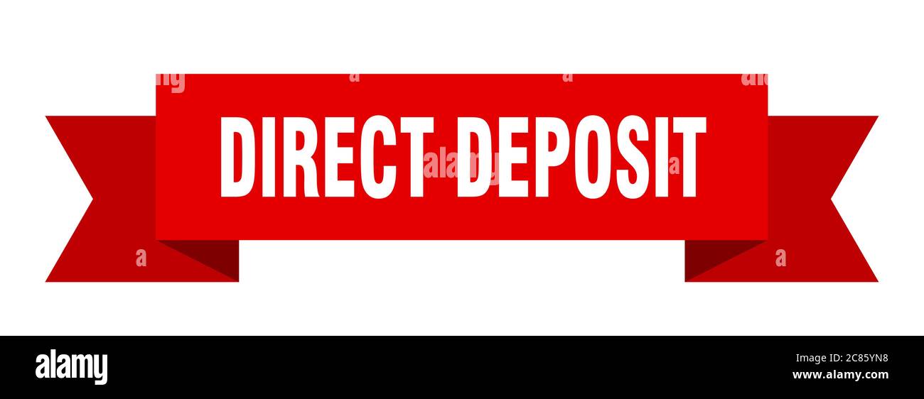 direct deposit ribbon. direct deposit paper band banner sign Stock ...