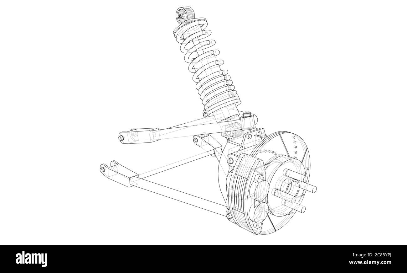 Car suspension with shock absorber Stock Photo - Alamy