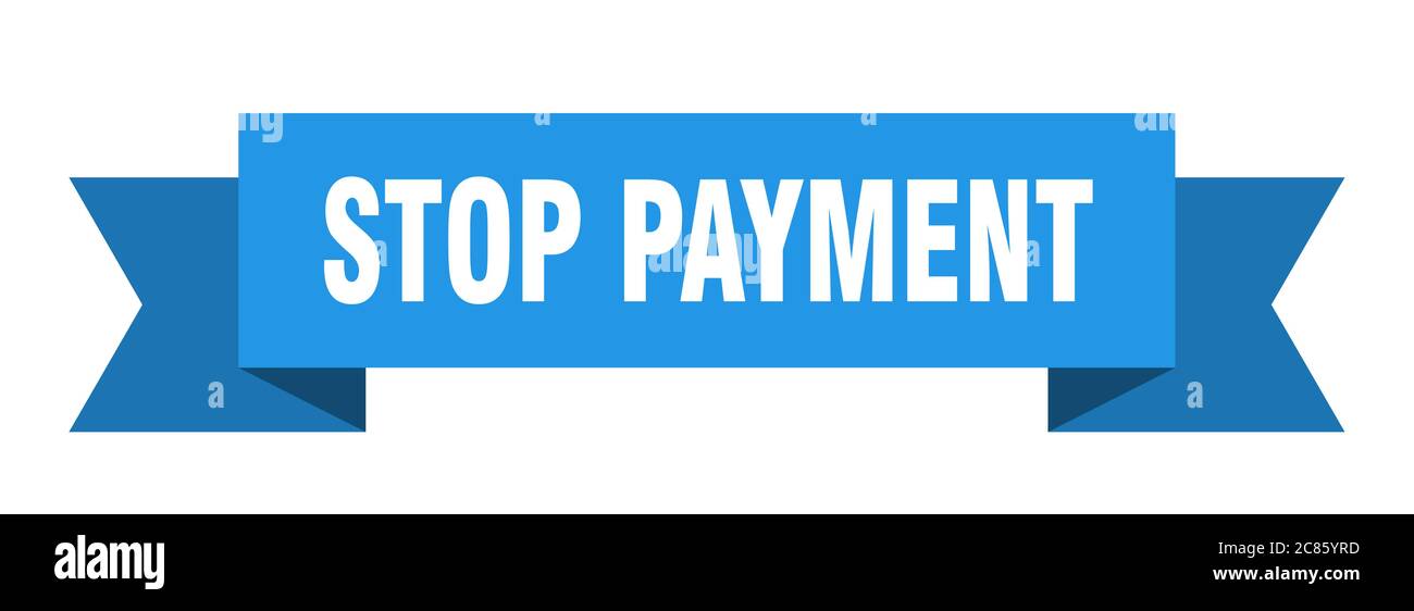 stop payment ribbon. stop payment paper band banner sign Stock Vector ...