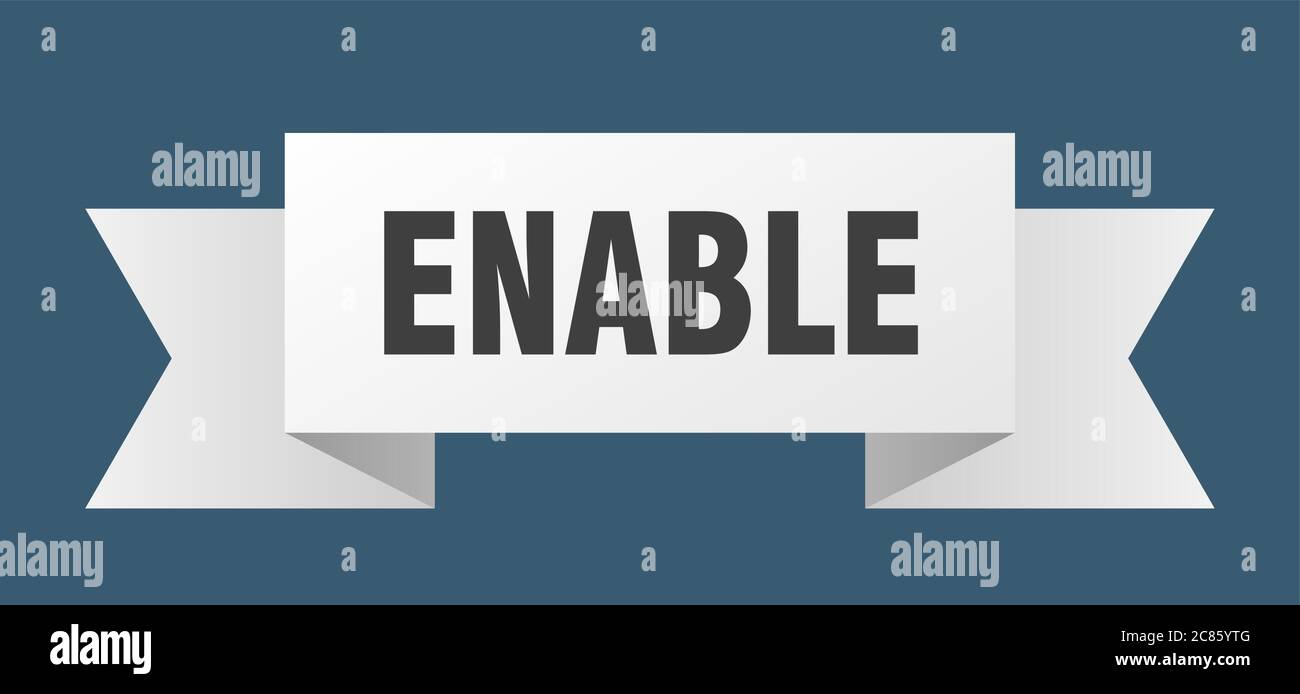 enable ribbon. enable paper band banner sign Stock Vector Image & Art ...