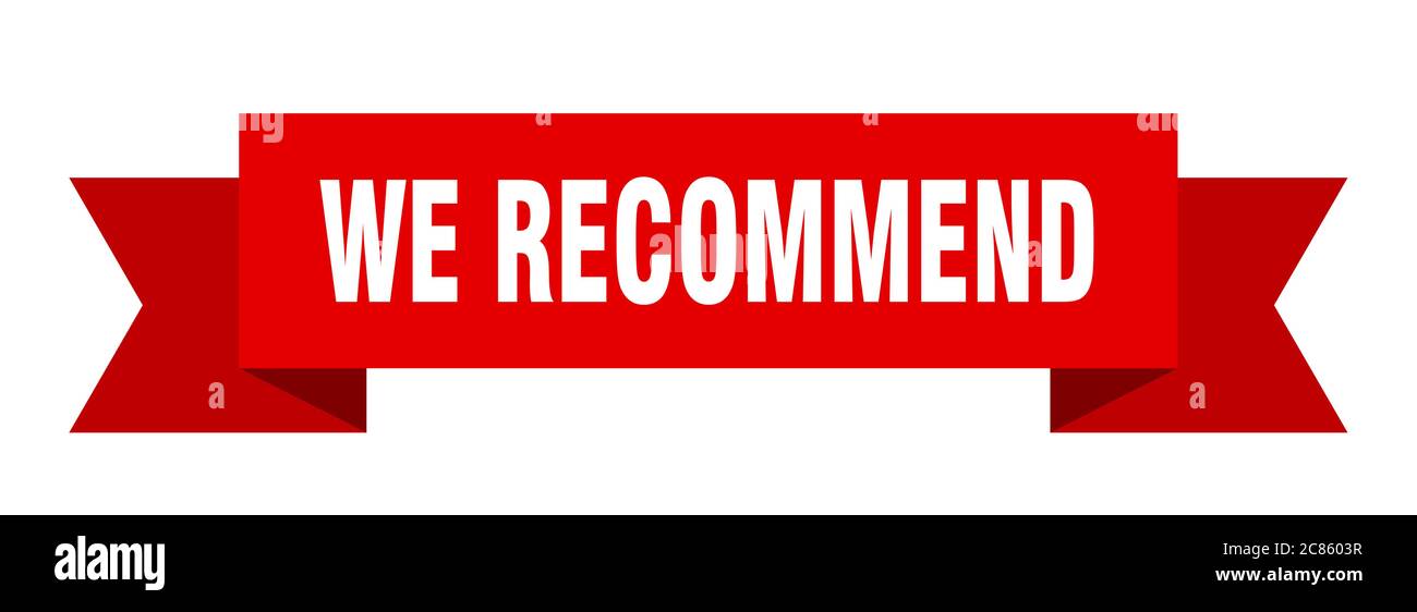 we recommend ribbon. we recommend paper band banner sign Stock Vector ...